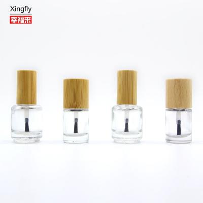 China 11ml Round Nail Polish Bottle With Wooden Cap UV Gel Empty Bottle Of Nail Polish Glue for sale