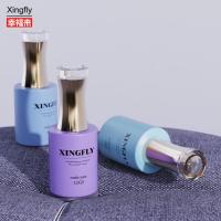 China Custom Printed 15ml Unique Gel Nail Polish Oil Glass Bottle With Cap Brush for sale