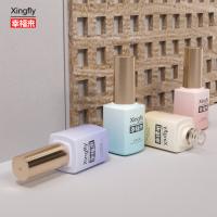 China 16ml Gel Polish Square Bottle Gel Nail Polishes UV Glass Bottle With Brush Cap for sale