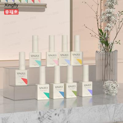 China 12ml Square Gel Polish Empty Nail Varnish Uv Polish Glass Bottle With Brush Cap for sale