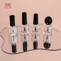 China Custom 8ml Unique Clear Empty Gel Glass Gel Nail Polish Bottles With Cap Brush for sale