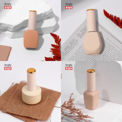 China Empty Fancy Nail Polish Bottles Gel Nail Polish Jars Glass Bottle Cap With Brush for sale