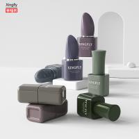 China Custom 8ml Unique Clear Empty Gel Glass Gel Nail Polish Bottles with Cap Brush for sale