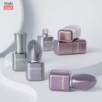 China Custom 8ml Unique Clear Empty Gel Glass Gel Nail Polish Bottles with Cap Brush for sale