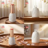 China 15ml Round Empty UV Gel Nail Polish Glass Bottles Little Nail Polish Bottles for sale