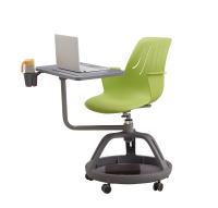 China ABS Plastic Training Room Tables And Chairs H680*W450*D400mm With Writing Pad for sale