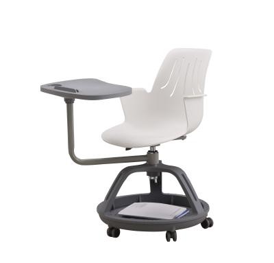 China Steel Frame Training Room Tables And Chairs H680*W450*D400mm With Writing Tablet for sale