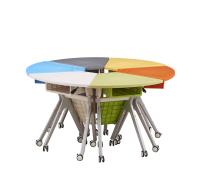 China Modern Foldable Desk Unit ABS / PP Plastic Training Room Tables with Castors for sale