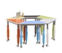 China Modern Height Adjustable Melamine Board Training Room Tables And Chairs for sale