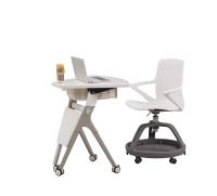 China ABS PP Office Desk And Chair Set H680*W450*D400mm Cup Holder Available for sale