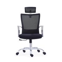 China Modern Middle Back Mesh Back Fabric Seat Swivel Office Chair With Headrest for sale