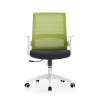 China Modern Middle Back Ergonomic Mesh Back Fabric Seat Swivel Staff Office Chair for sale