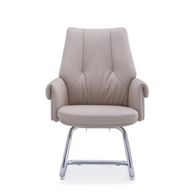 China Paded Armrest Leather Office Visitor Chair High Density Foam for sale