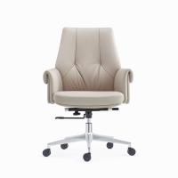 China Ergonomic PU Genuine Leather Office Swivel Chair Upholstery Armrest for sale