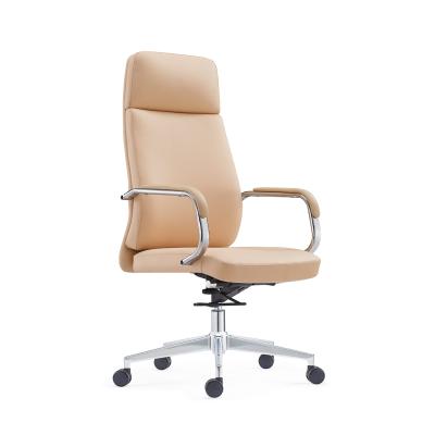 China High Back Leather Desk Swivel Chair 1 Position Tilting Mechanism for sale