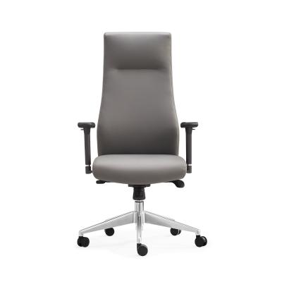 China Comfortable Authentic Leather Rolling Office Chair High Density Foam for sale
