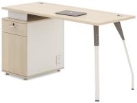 China E0 E1 Board Wooden Office Computer Table With Steel Bracket Feet for sale