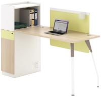 China Customization Melamine Office Desk With Steel Leg Cabinet ISO9001 for sale