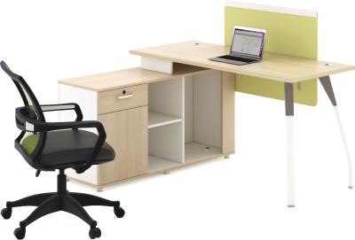 China MDF Board Wooden Office Computer Table Melamine Office Furniture With Cabinet for sale