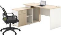 China Modern Panel Office Standing Computer Table MDF Board With Vice Desk for sale