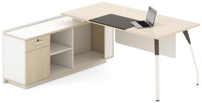 China Melamine Wooden Modern Manager Desk Ivory White Executive Computer Table for sale