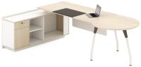 China MDF Board Office Executive Table Office Manager Table With Steel Leg for sale
