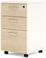 China Wooden Melamine Office Furniture Small Mobile Storage Cabinet With 3 Sliding Drawers for sale
