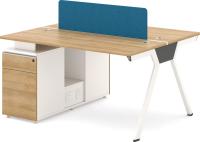 China Melamine Board Partition Table Office Kadeem Wood With Metal Legs for sale