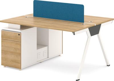 China Melamine Board Partition Table Office Kadeem Wood With Metal Legs for sale