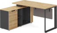 China Bali Furniture 1.4M Melamine Office Desk With Metal Legs For Office for sale