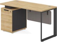 China 1.4M Melamine Office Furniture Table Desk With Metal Legs SGS certificate for sale