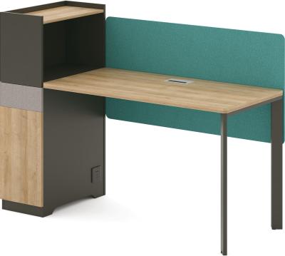 China 1.3M / 1.5M Office Table Cubicle Partition Wooden With Bookshelf for sale