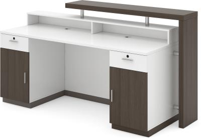 China 1.8M MFC Office Reception Desks Wooden Office Front Reception Desk for sale