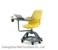 China PP Plastic Training Room Tables And Chairs With Wheels And Writing Pad for sale