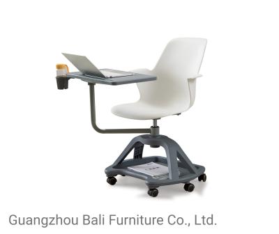 China Modern Swivel Office PP Plastic Training Room Chairs with Writing Tablet for sale