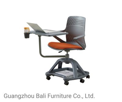 China Rotaty Training Room Tables And Chairs With Folded Writing Tablet for sale