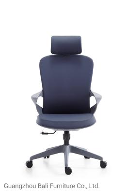 China Middle Back Leather Office Swivel Chair Executive With Headrest for sale