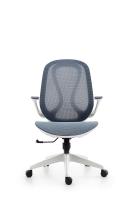 China Customization White Grey Mesh Swivel Office Chair MID Back With Armrest for sale