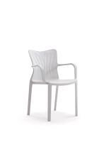 China White PP Training Room Tables And Chairs Plastic Dining Chairs With Armrest for sale