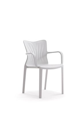 China White PP Training Room Tables And Chairs Plastic Dining Chairs With Armrest for sale
