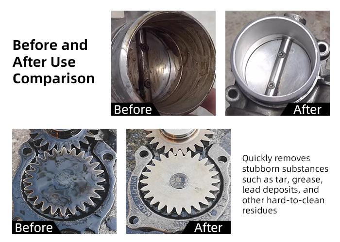 Comparison of carburetor before and after cleaning