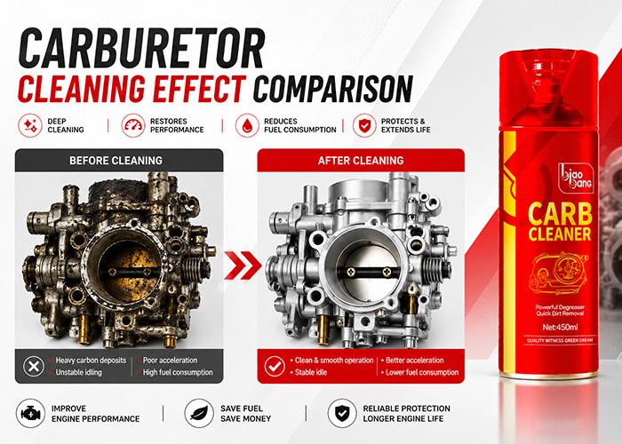 Before and after carburetor cleaning effect