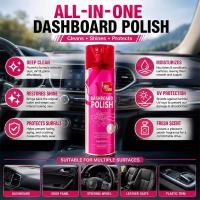 China 450ml Dashboard Polish and Leather Care Spray with Anti-Static and UV Protection for Car and Home Surfaces for sale