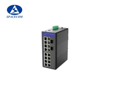 China Industrial Gigabit Ethernet Switch 16 Port 10/100/1000Base-T 2 SFP 40Gbps Backplane for sale