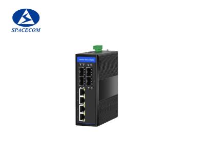 China Industrial Gigabit Switch 4x10/100/1000Base-T + 4x100/1000Base-X SFP 24Gbps for sale