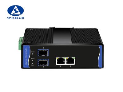 China Gigabit Industrial Switch 2x10/100/1000Base-T 2x1000Base-X SFP 9-56V DC for sale