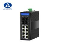 China Industrial 8 Port Gigabit PoE Switch 4 SFP 9-56V DC Managed Ethernet for sale