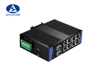 China Industrial Gigabit PoE Switch 8 Port 10/100Base-T 2 SFP 9-56VDC for sale