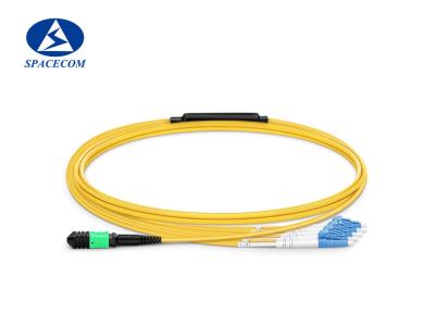 China MPO MPT Fan Out Fiber Cable SM 5M PC Polish Cross Connection AB BA for Data Center for sale