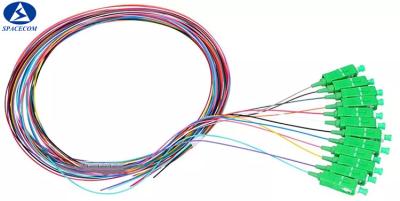 China 12 Color Code Optical Fiber Pigtail Ribbon 12F SC APC Polishing for sale